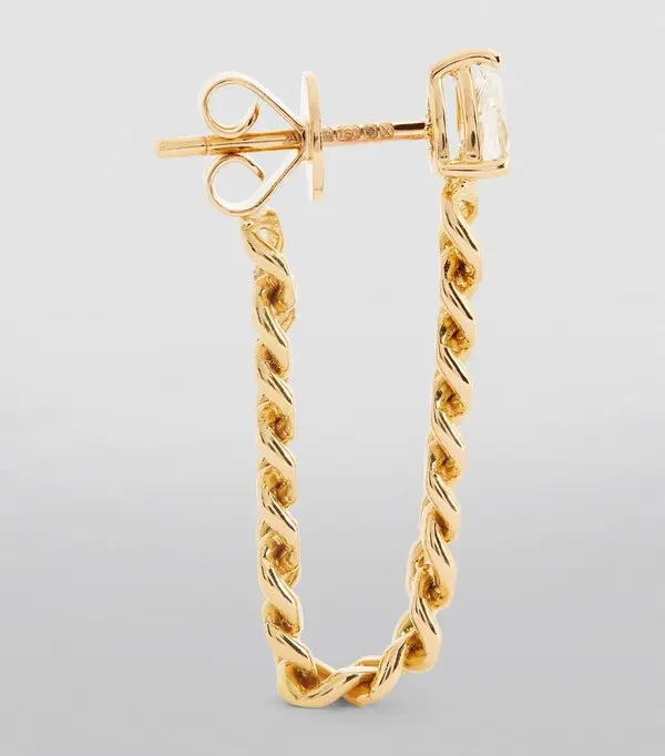 ANITA KO Gold And Diamond Cuban Chain Single Earring