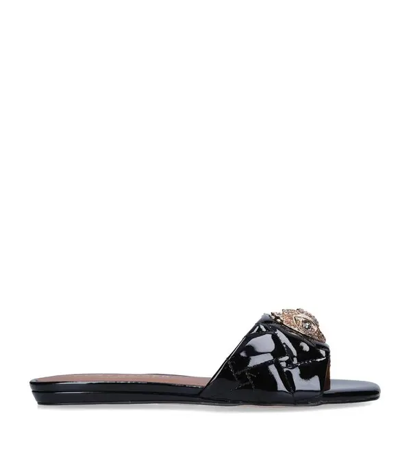Kurt Geiger Patent Kensington Flat Sandals