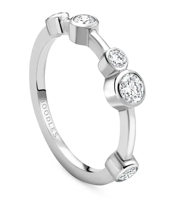 BOODLES Platinum And Diamond Half-hoop Ring - Silver