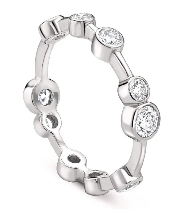 BOODLES Platinum And Diamond Full Hoop Ring - Silver