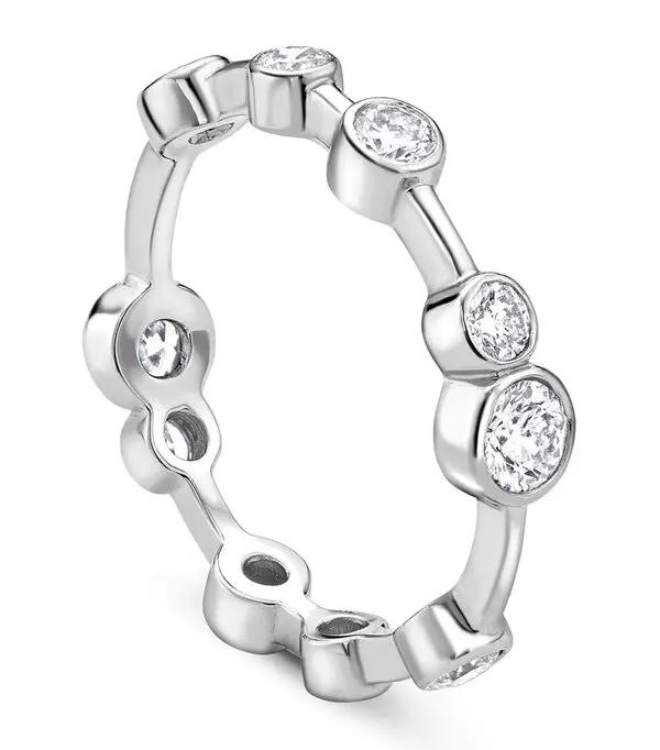 BOODLES Platinum And Diamond Full Hoop Ring - Silver