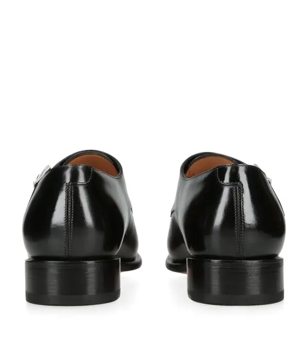 Santoni Carter Double Monk Strap Shoes - Black