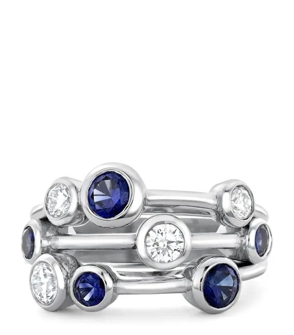 BOODLES Platinum, Diamond And Sapphire Ring