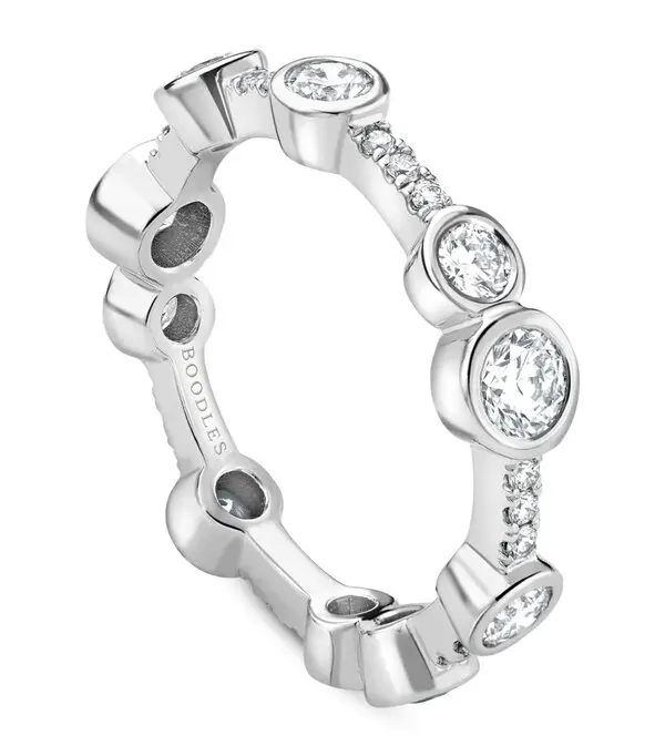 BOODLES Platinum And Diamond Waterfall Ring - Silver