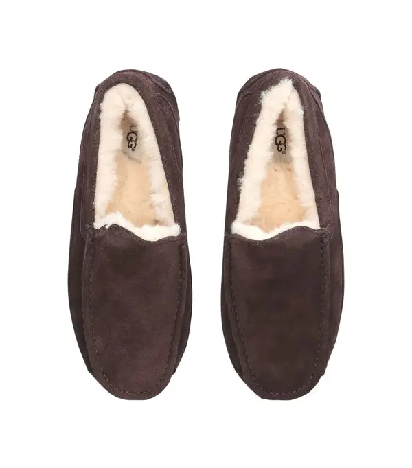 UGG Suede Shearling-lined Ascot Slippers - Brown