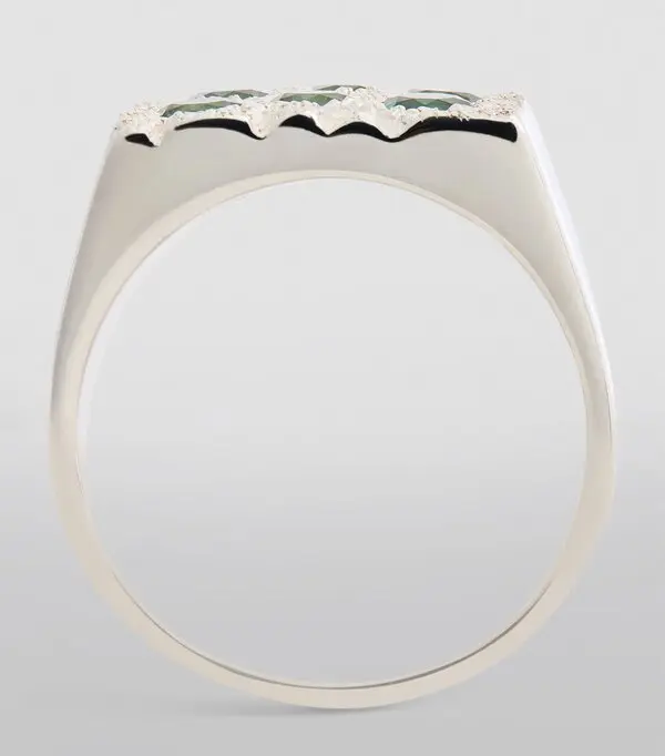 BLEUE BURNHAM Sterling Emerald Signet Ring