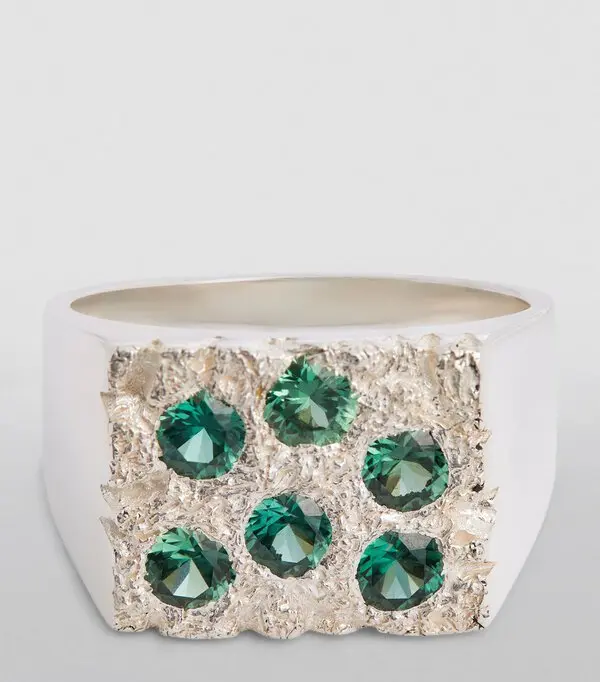 BLEUE BURNHAM Sterling Emerald Signet Ring