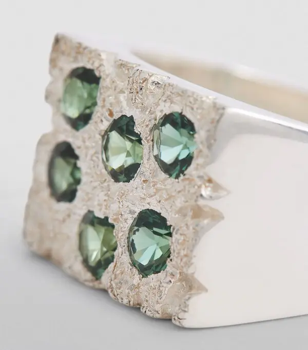 BLEUE BURNHAM Sterling Emerald Signet Ring