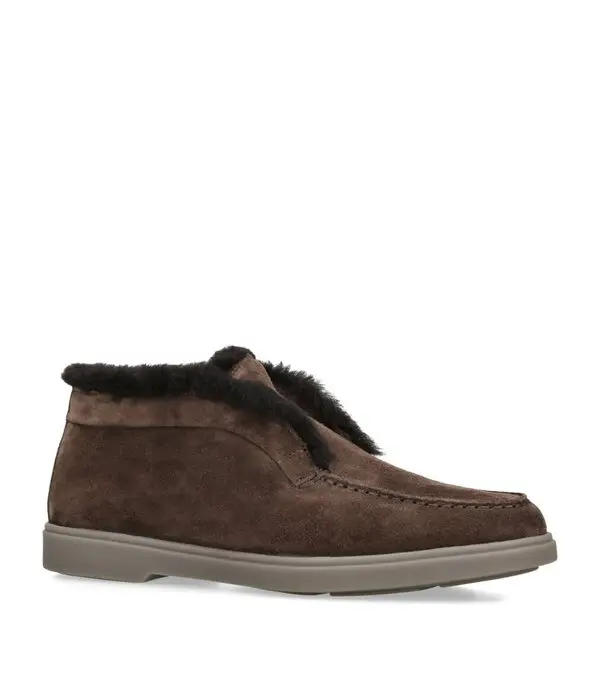 Santoni Suede Fortune Ankle Boots