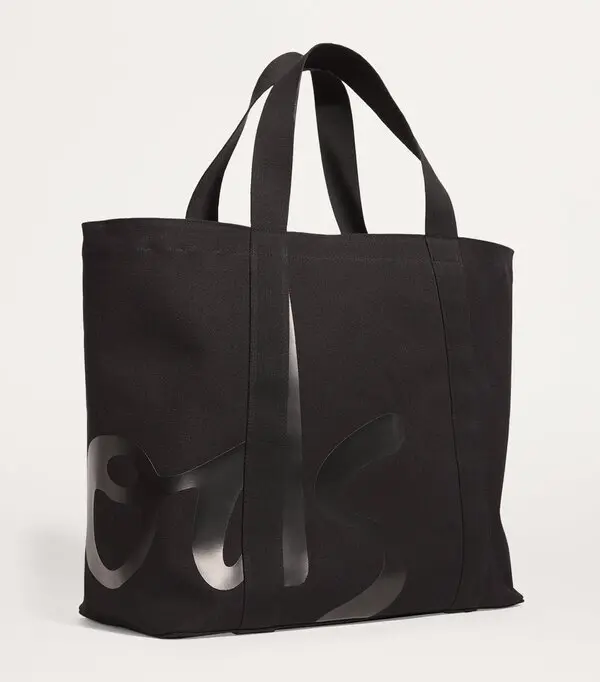 Harrods Large Cotton Logo Tote Bag - Black