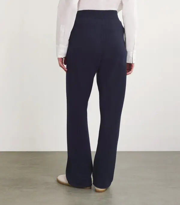 Harrods Cashmere Wide-leg Sweatpants - Navy