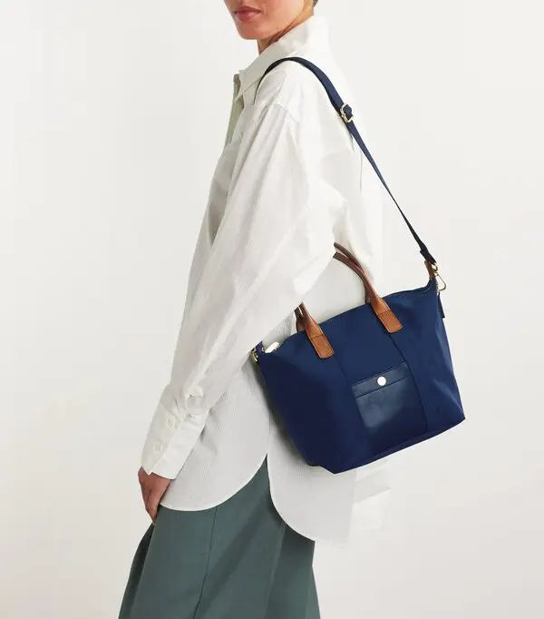 Harrods Grab Nylon Tote Bag - Navy