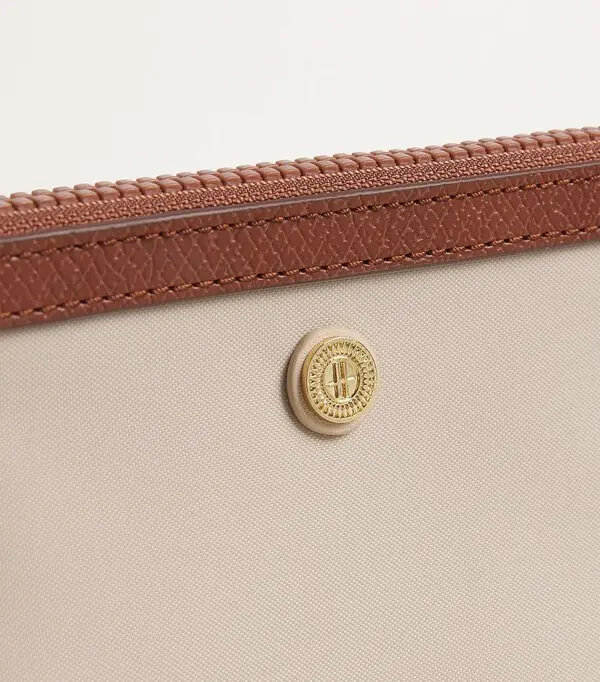 Harrods Small Nylon Wash Bag With Leather Trims - Neutral