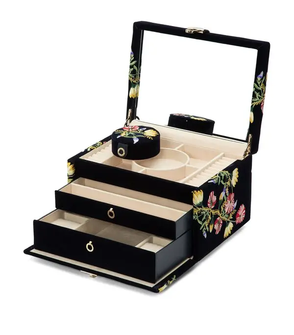 Wolf Medium Zoe Jewellery Box - Navy