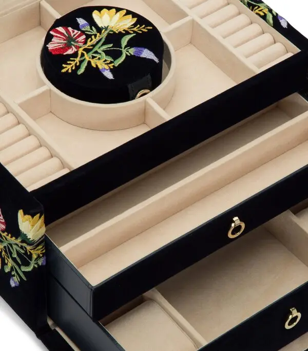 Wolf Medium Zoe Jewellery Box - Navy