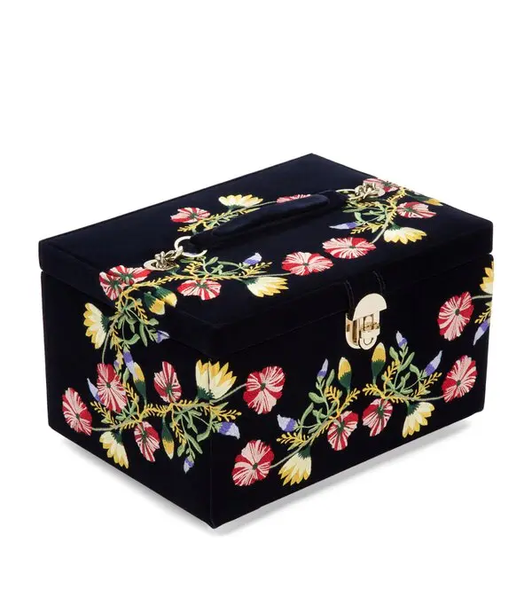 Wolf Medium Zoe Jewellery Box - Navy