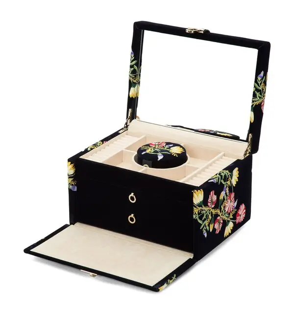 Wolf Medium Zoe Jewellery Box - Navy