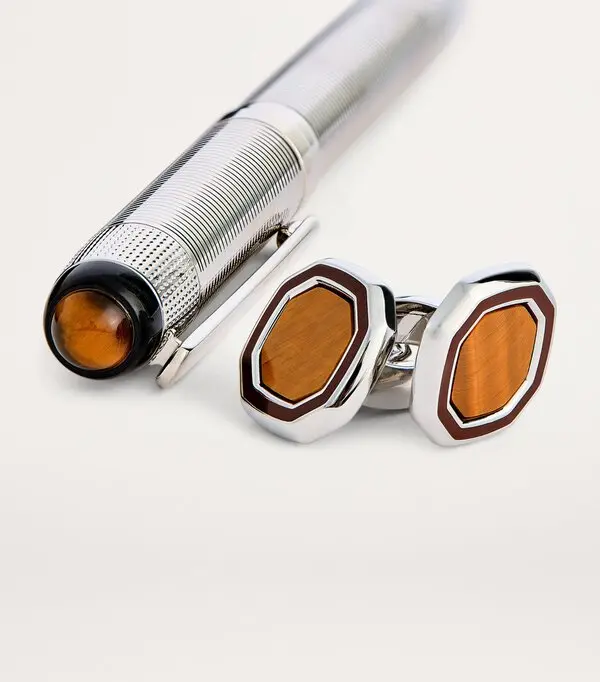 Tateossian Palladium-plated Pen And Cufflinks Set