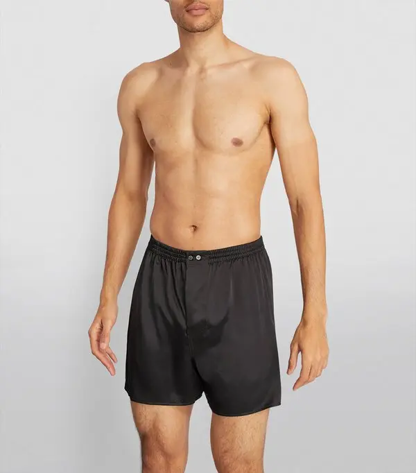 Zimmerli Silk Relaxed Boxers - Black