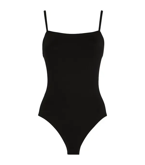 ERES Square-neck Spaghetti Strap One-piece Swimsuit - Black