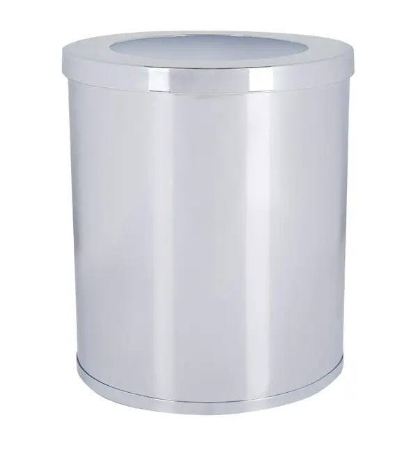 ZODIAC Cylinder Chome Bathroom Bin - Silver