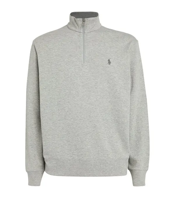 Polo Ralph Lauren Quarter-zip Sweatshirt With Embroidered Pony - Grey