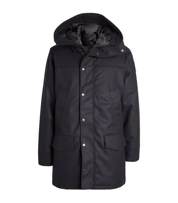 Canada Goose Wool Langford Parka Jacket - Navy