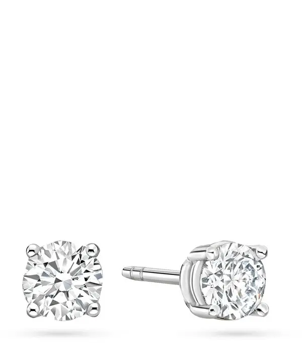 BOODLES Platinum And Diamond Classic Stud Earrings - Silver