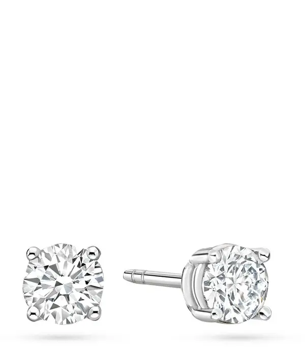 BOODLES Platinum And Diamond Classic Stud Earrings - Silver