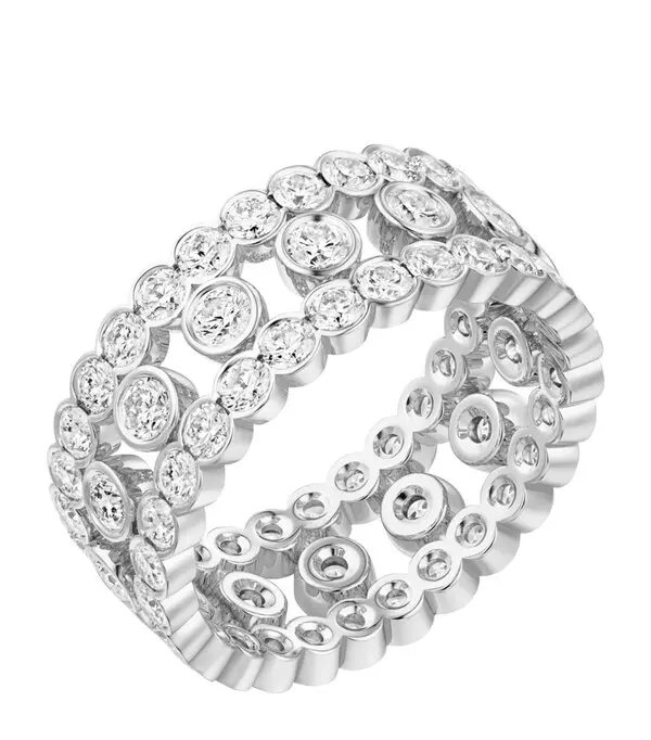Cartier Broderie Diamond Ring In Gold - White