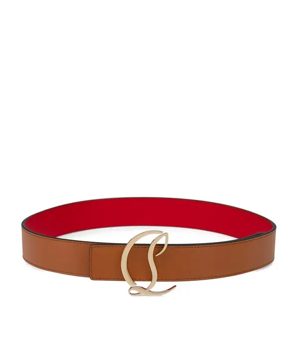 CHRISTIAN LOUBOUTIN Cl Logo Leather Belt - Red