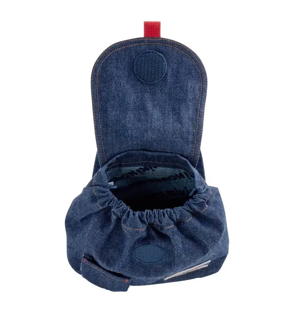 MIKI HOUSE Denim Backpack With Embroidered Logo