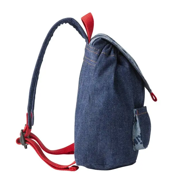 MIKI HOUSE Denim Backpack With Embroidered Logo