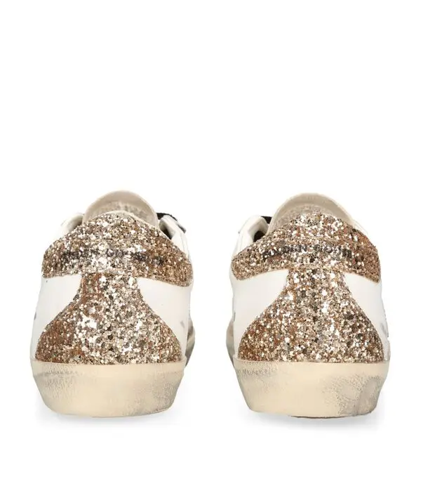 GOLDEN GOOSE Super-star Leather Sneakers With Glitter Accents