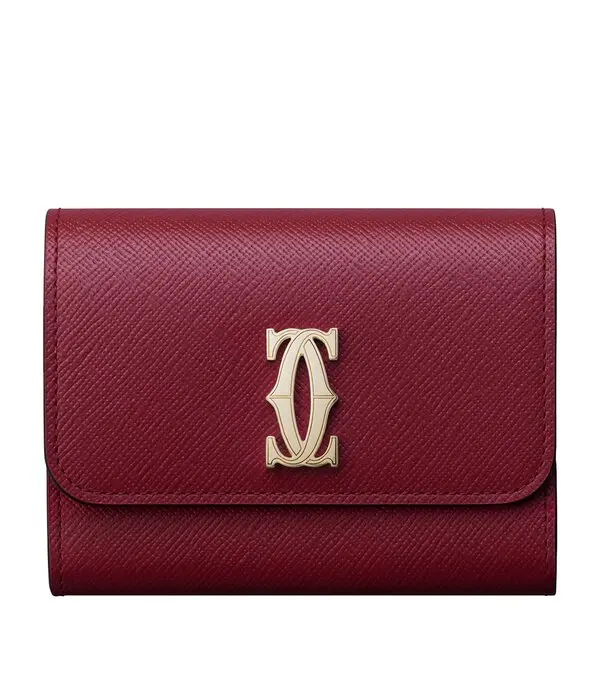 Cartier Mini Leather C De Wallet - Red