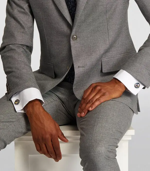 Tateossian Circle Gear Cufflinks - Grey