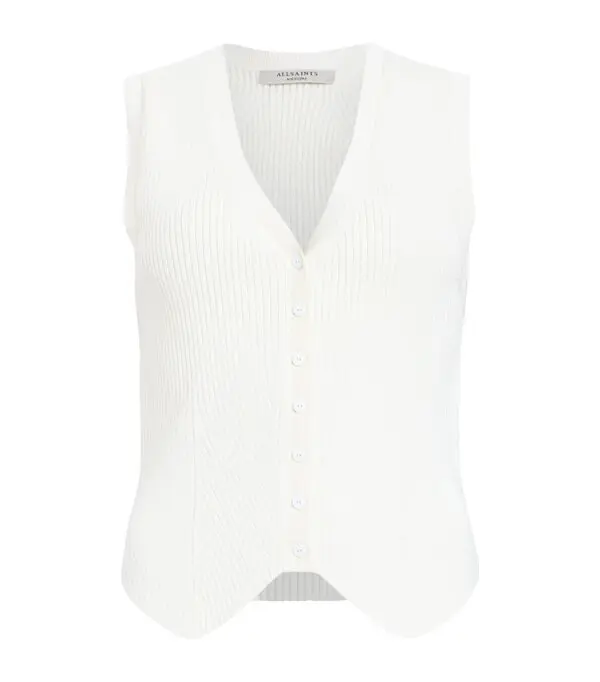ALLSAINTS Knitted Cruz Waistcoat - White