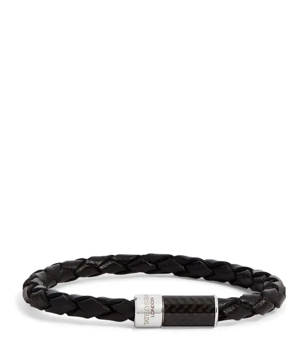 Tateossian Leather Braided Bracelet - Black