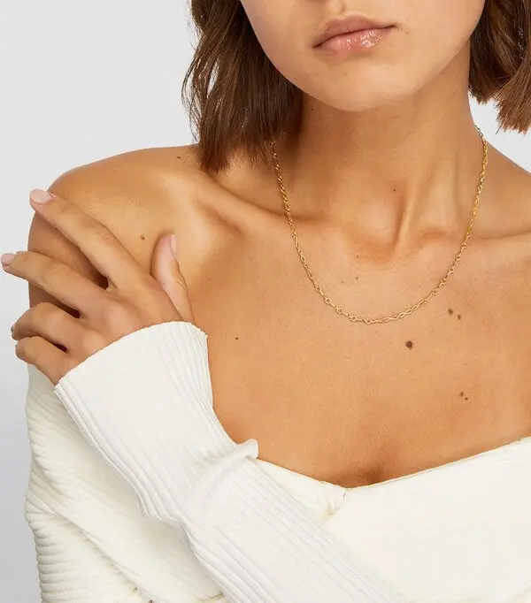 AZLEE Yellow Circle Link Chain Necklace