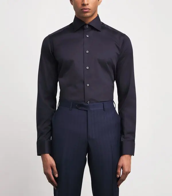 Eton Signature Twill Slim Shirt - Navy
