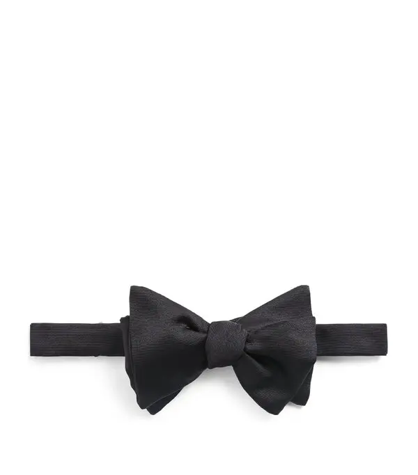 Eton Silk Ribbed Bow Tie - Black