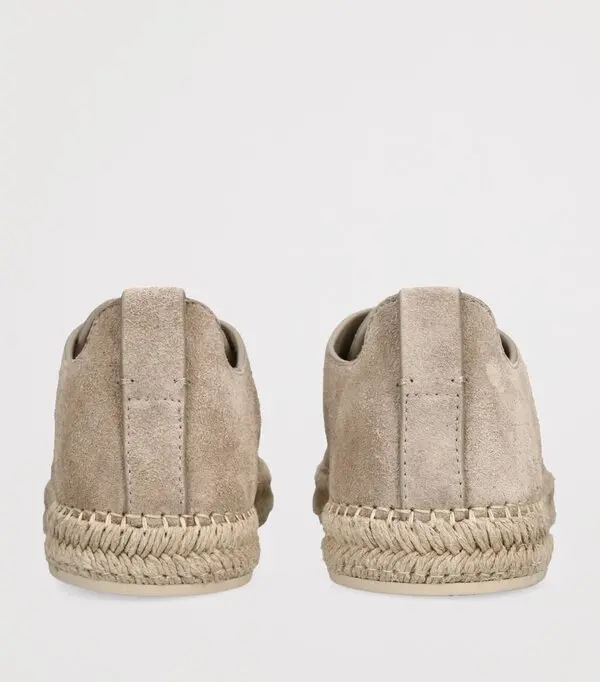 Zegna Suede Triple Stitch Espadrilles - Grey