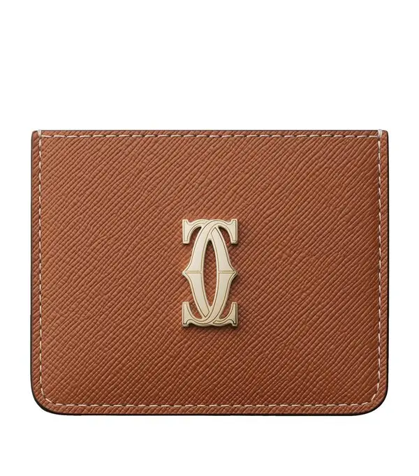 Cartier Leather C De Card Holder - Brown