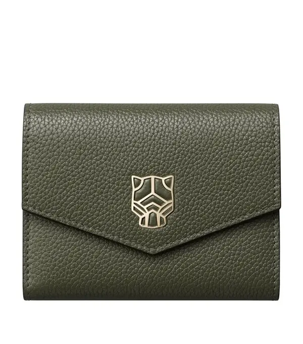 Cartier Mini Leather Panthère De Wallet - Green