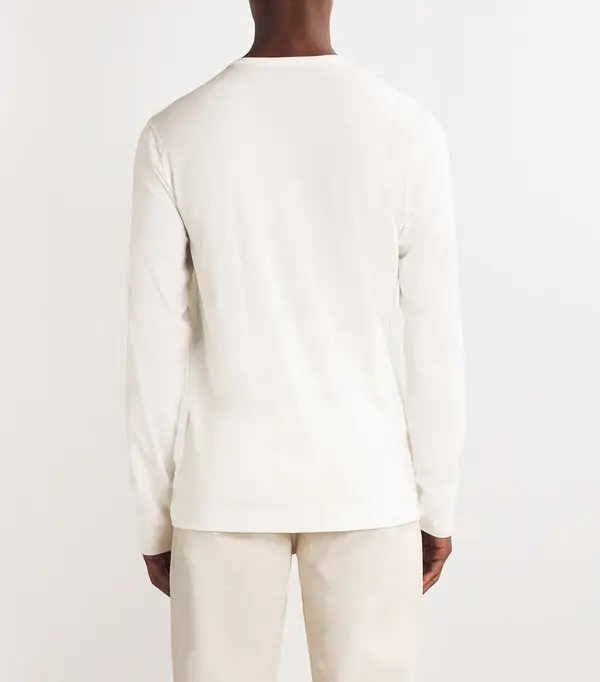 Paige Long-sleeved Henley Top - White