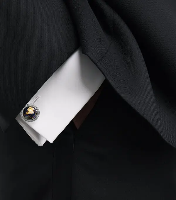 Tateossian Sterling Silver And Lapis Lazuli Globe Cufflinks