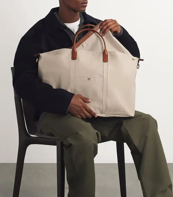 Harrods Nylon Overnight Tote Bag - Neutral