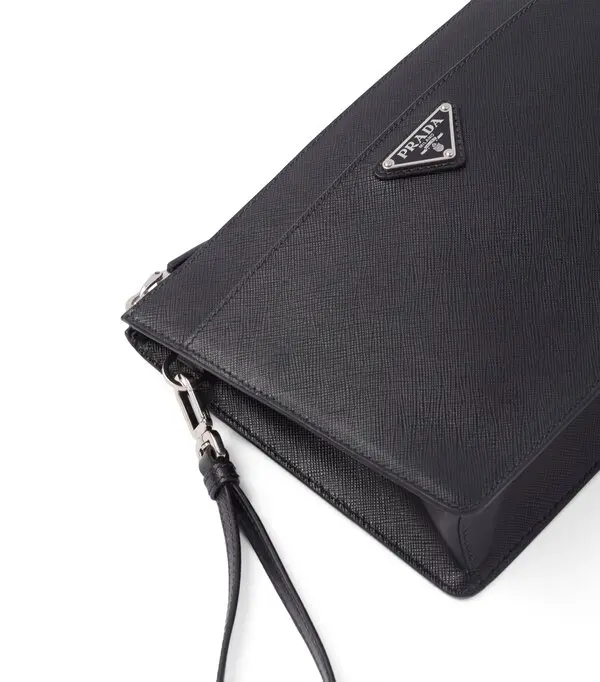 Prada Saffiano Leather Pouch - Black