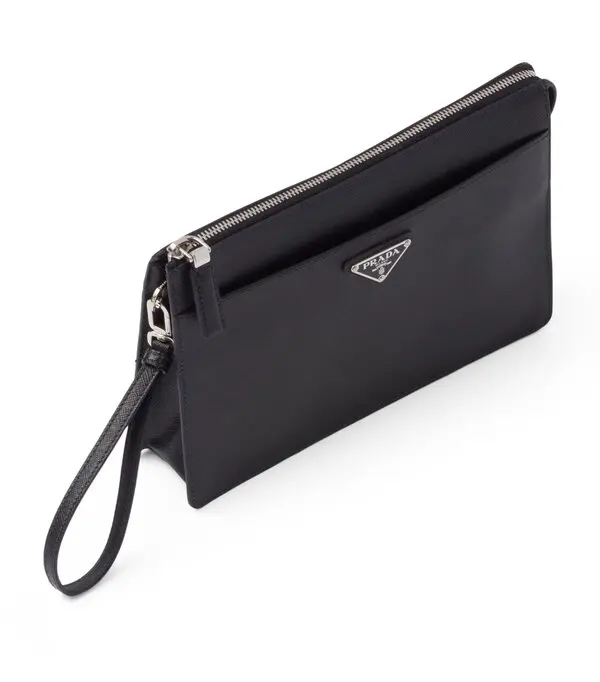 Prada Saffiano Leather Pouch - Black