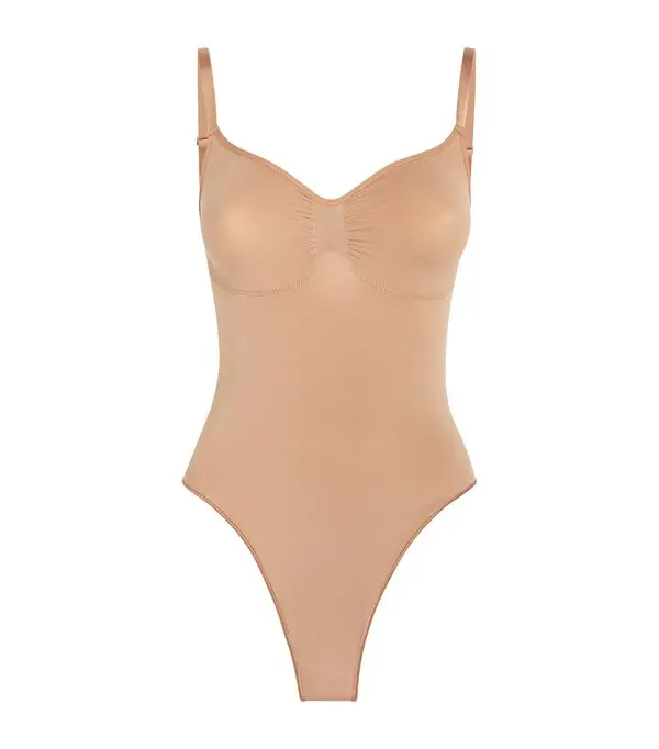 SKIMS Sculpt Thong Bodysuit - Brown